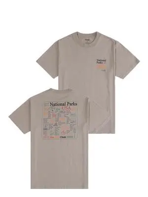 PARKS PROJECT National Parks Outline Checklist Tee Mushroom Grey