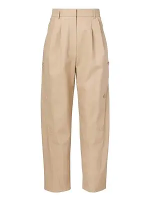 Max Mara Duomo Cotton Straight Pants - Beige