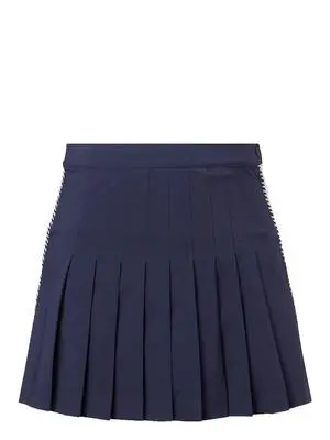 Tory Burch Pleated Twill Tennis Skirt - Blue