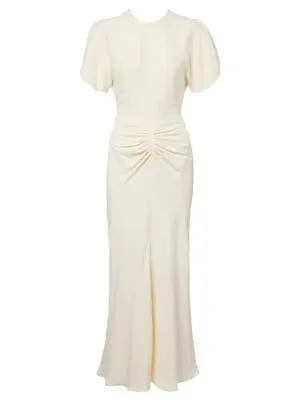 Victoria Beckham Gathered Midi Dress - White
