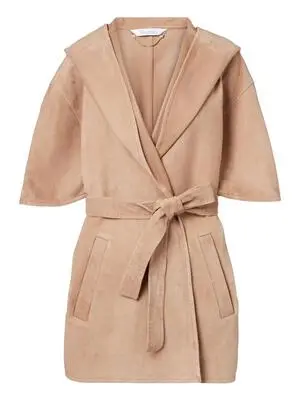 Max Mara Suede Wrap Jacket - Brown