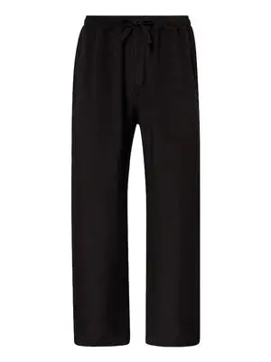 SAMAN AMEL Silk Wide-leg Pants - Black