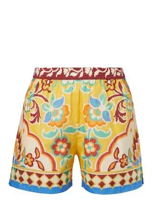Etro Printed Cotton And Silk Shorts - Multicoloured