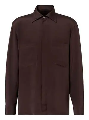 SAMAN AMEL Silk Shirt - Brown