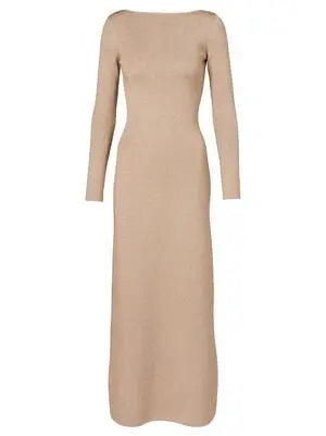 Max Mara Bracco Pen-back Maxi Dress - Beige