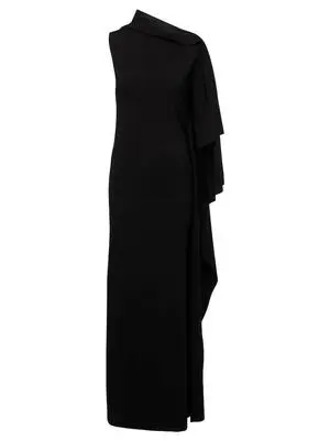 Sportmax Draped Asymmetric Maxi Dress - Black