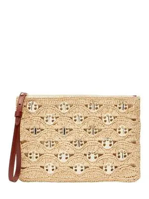 PACO RABANNE Embellished Raffia Rabanne Pouch