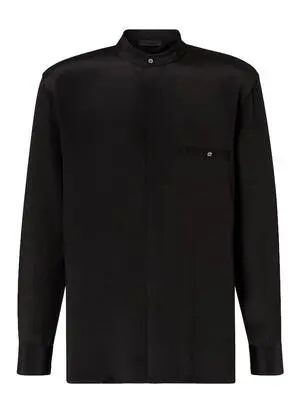 SAMAN AMEL Silk Shirt Jacket - Black