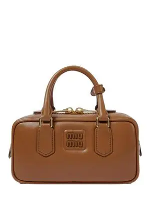 Miu Miu Arcadie Small Leather Tote - Brown