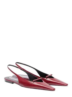 Victoria Beckham Leather Slingback Flats - Red
