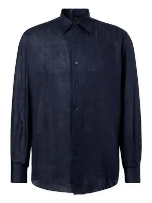 SAMAN AMEL Linen Shirt - Blue
