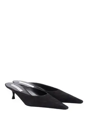 Victoria Beckham 45 Suede Mules - Black