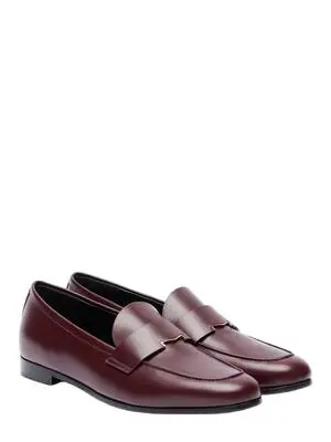 Max Mara Leather Moccasins - Burgundy