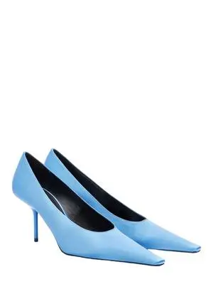 Victoria Beckham Satin Pointed-toe Pumps - Blue