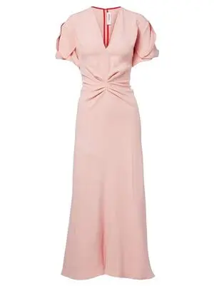 Victoria Beckham Gathered Midi Dress - Pink