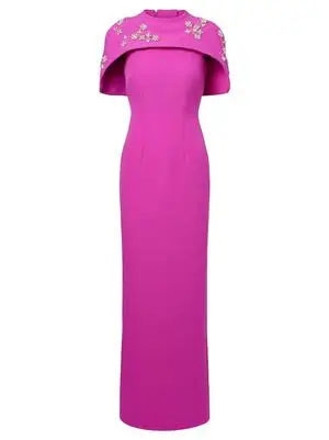Safiyaa Embellished Caped Gown - Pink