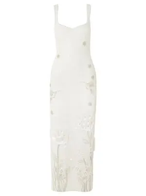 CLIO PEPPIATT Hummingbird Embellished Beaded Gown - Neutrals