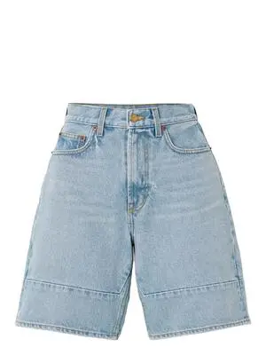 B Sides Marcel Wide-leg Denim Shorts - Blue