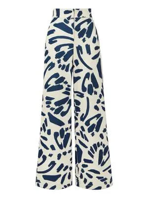 ANDRES OTALORA Espejismo Printed Wide-leg Pants - Ivory