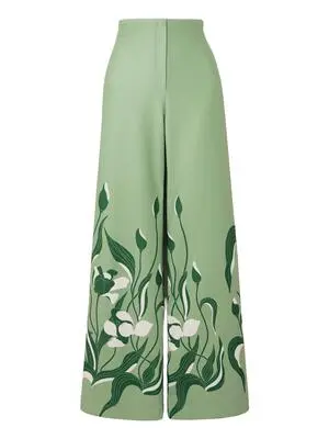 ANDRES OTALORA Floral-print Wide-leg Pants - Green