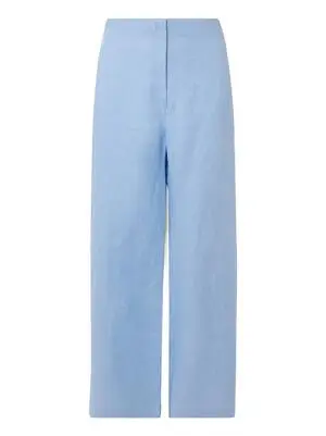 ANDRES OTALORA Poesia Wide-leg Linen Pants - Blue