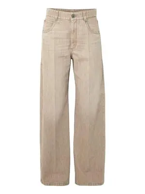 Brunello Cucinelli High-rise Wide-leg Jeans - Neutrals