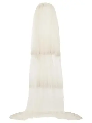 CLIO PEPPIATT Tiered Embellished Tulle Veil - Ivory