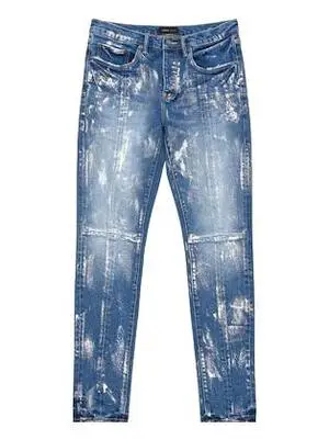PURPLE BRAND Angel Silver Foil Cross Jeans - Indigo