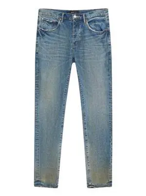 PURPLE BRAND Skinny Cracked Bronze Denim Jeans - Indigo