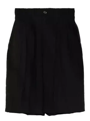 SONGZIO Dart-detail Wide-leg Shorts - Black