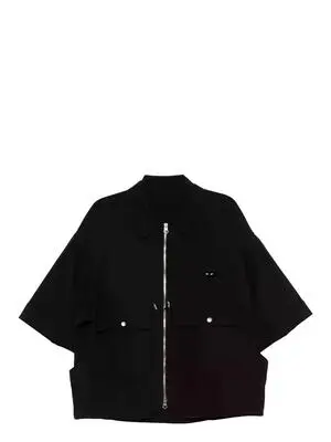 SONGZIO Multi Pocket Half Jumper Jacket - Black