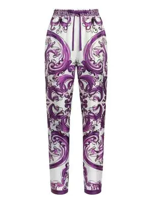 Dolce & Gabbana Silk Trousers - White