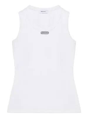 Alexander McQueen Cotton Logo-plaque Tank Top - White
