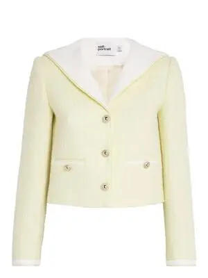 SELF-PORTRAIT Boucle Contrast-collar Jacket - Yellow