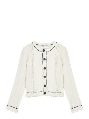 Alexander McQueen Textured Frayed Cardigan - Ivory