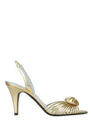 Valentino Garavani Leather Royal Slingback Heels - Gold