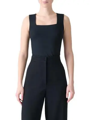 Akris Square Neck Stretch Modal Tank - Black