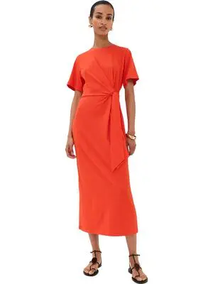 LE BOP Gwen Midi Dress - Tomato