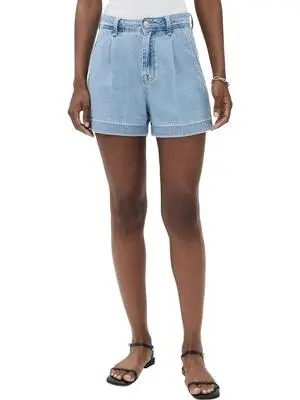 7 For All Mankind Pleated Denim Shorts - Hana