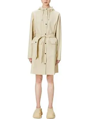 Rains Curve Waterproof Belted Jacket Dune