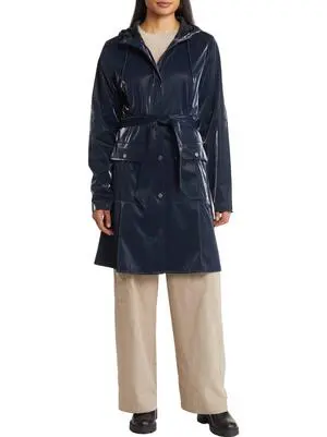 Rains Curve Waterproof Belted Jacket Ink