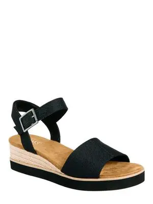 Toms Diana Platform Wedge Sandal - Black Canvas