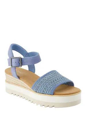 Toms Diana Platform Wedge Sandal Blue