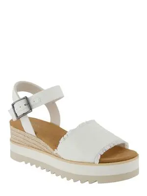 Toms Diana Platform Wedge Sandal White