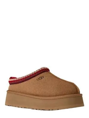UGG Tazz II Genuine Shearling Lined Platform Slipper Chestnut