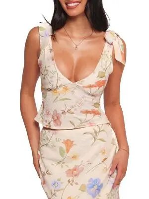 PETAL & PUP Kedra Tie Shoulder Top Floral