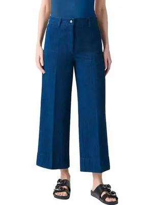AKRIS Chiara High-Waist Wide-Leg Jeans
