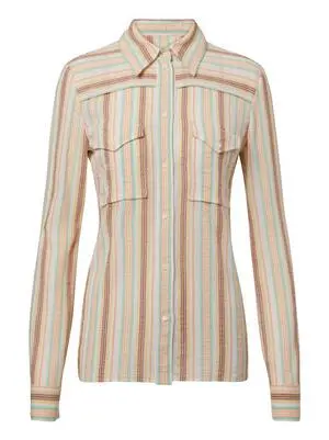 Chloé Striped Cotton Crêpon Shirt - Multicoloured