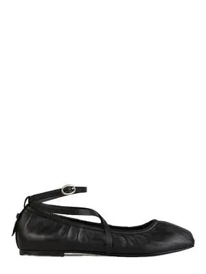 Ba&sh Calda Ballet Flat With Strap - Black