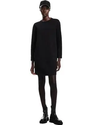 Emporio Armani Double Jersey Crew-neck Dress - Black